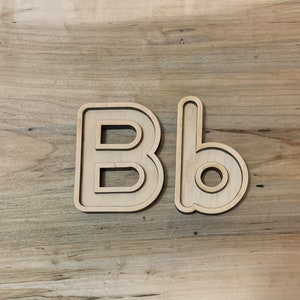 Wooden Alphabet Sensory Tray Set, Montessori Alphabet Trays. Wooden ...