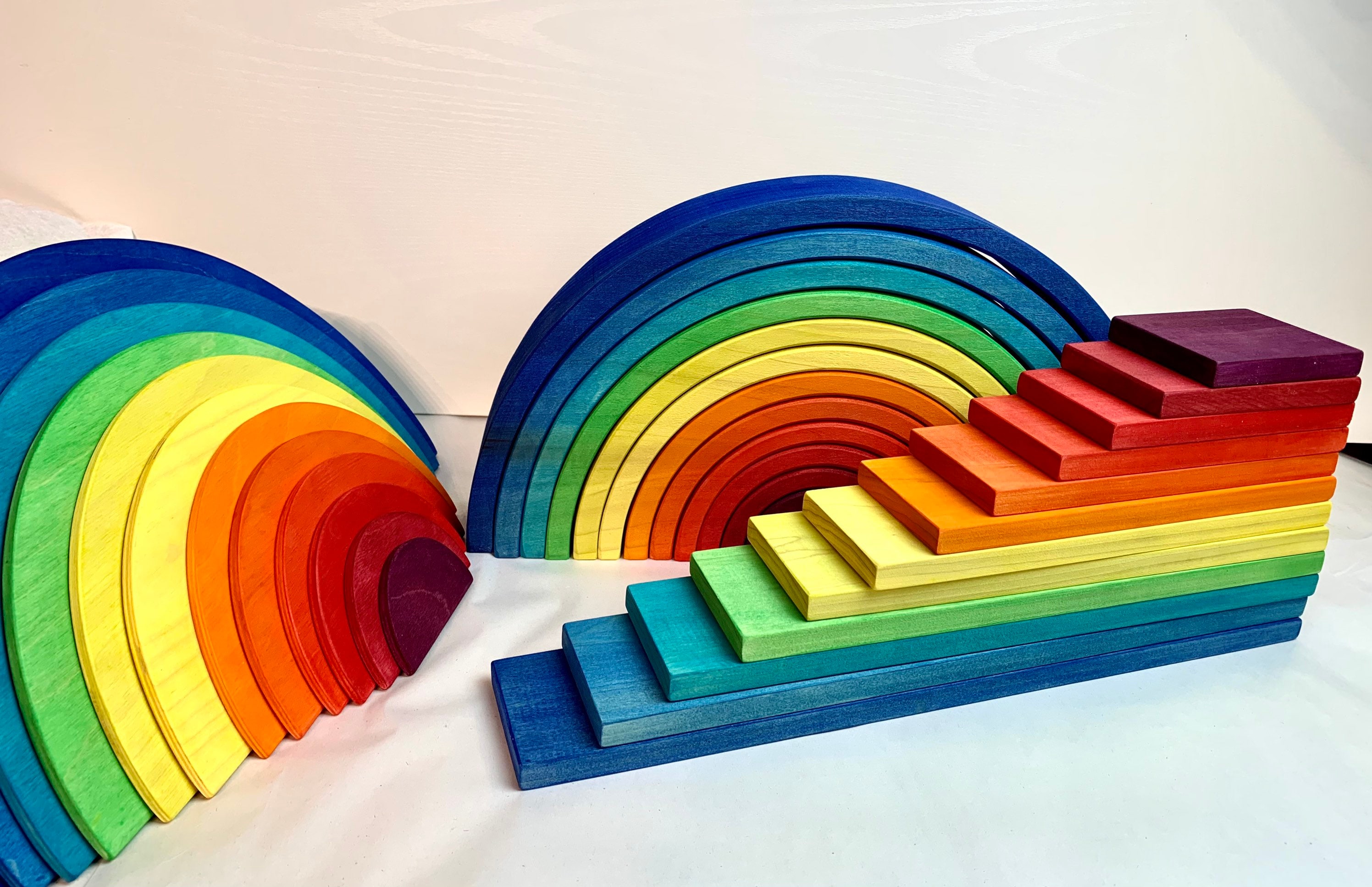 Rainbow Stacker Puzzle With Semi Circles Set Rainbow Puzzle | Etsy