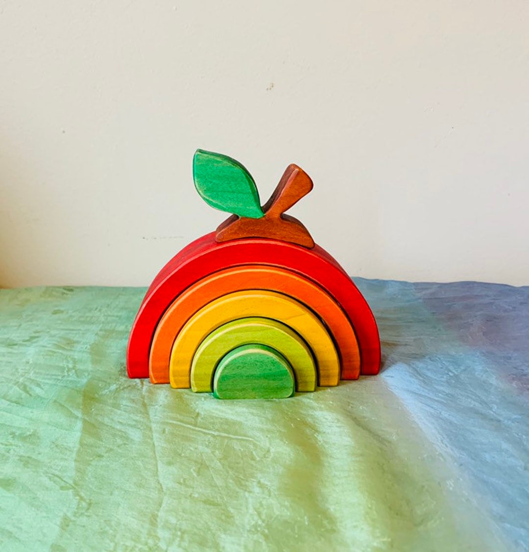 Apple Stacker Puzzle, Wooden Apple, Wooden Apple Stacker, Stacker ...