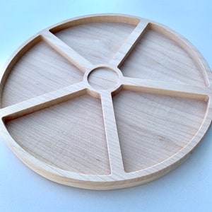 Sorting Tray, Wooden Tray, Sensory Tray, Compartment Tray, Wooden Round ...