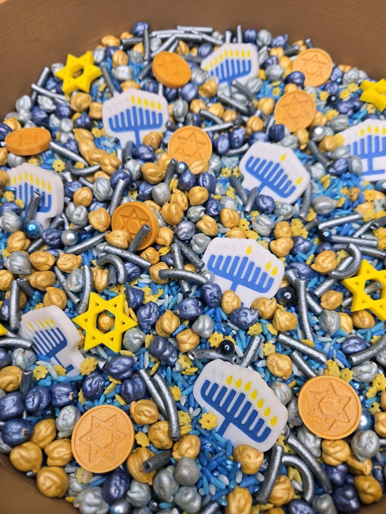 Hanukkah Sensory Fill With Premium Add Ins, Chaunakah Themed Sensory ...