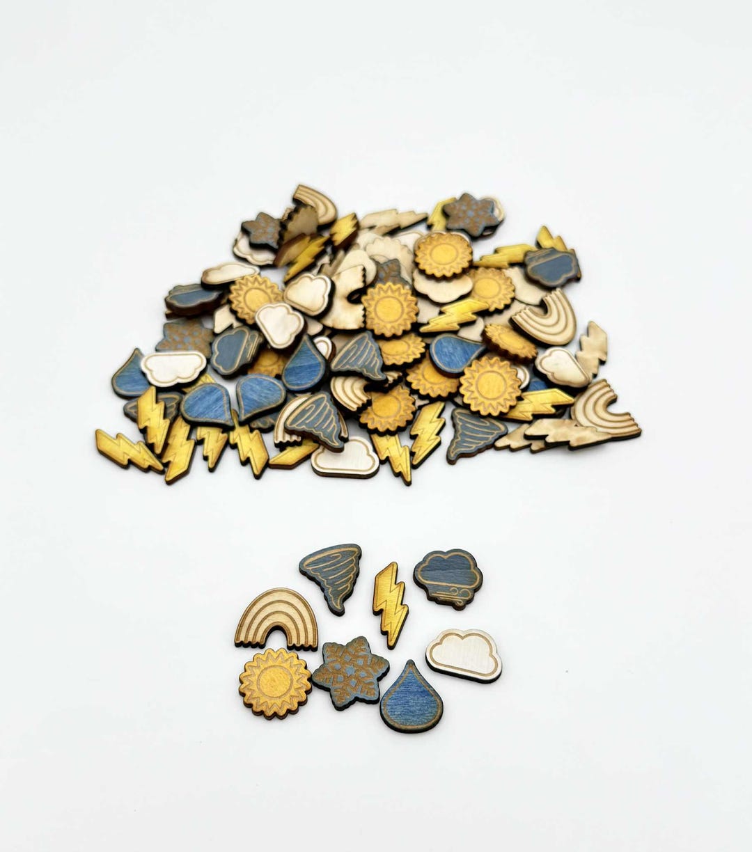 100 Assorted Weather Counters Loose Parts Manipulatives, 100 Board ...
