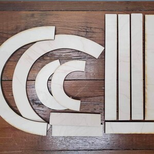 Wooden Letter Building Set, Letter Learning Straight and Curve Set ...