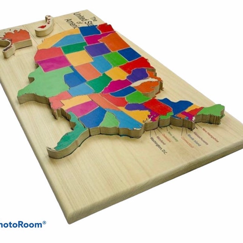 Wooden Usa Puzzle - Etsy