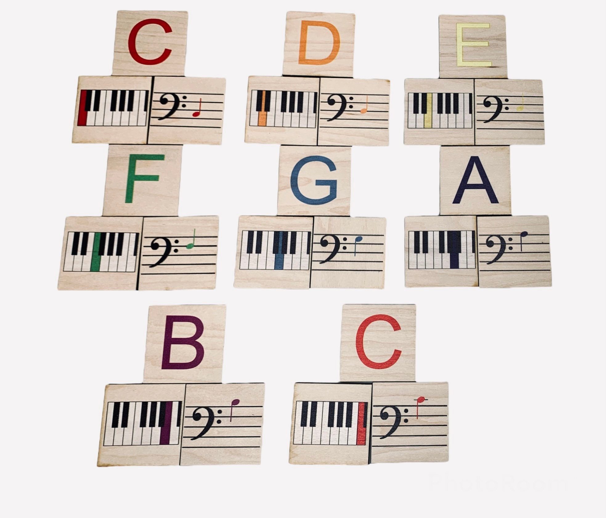 3 Part Music Tiles for Treble Clef Scale, Music Learning Set, Music ...