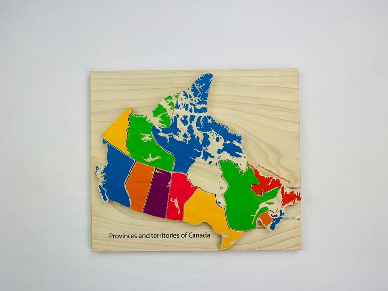 Provinces and Territories of Canada Canadian Map Puzzle Map - Etsy UK