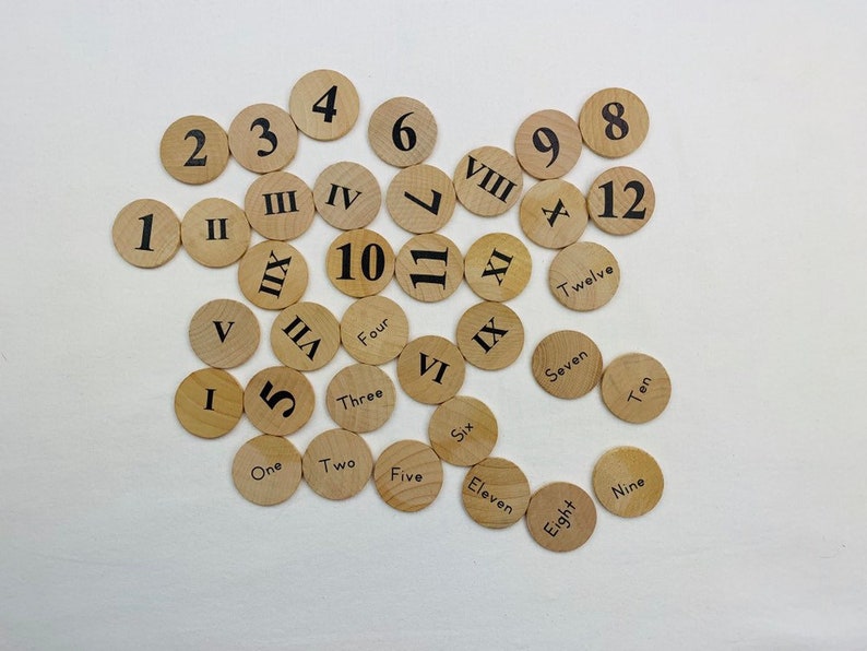Matching Game Number Match Number Tokens Roman Numerals - Etsy