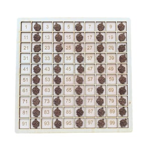 Montessori Math 100 Board Set, Wooden Multiplication Table, 100 Frame ...