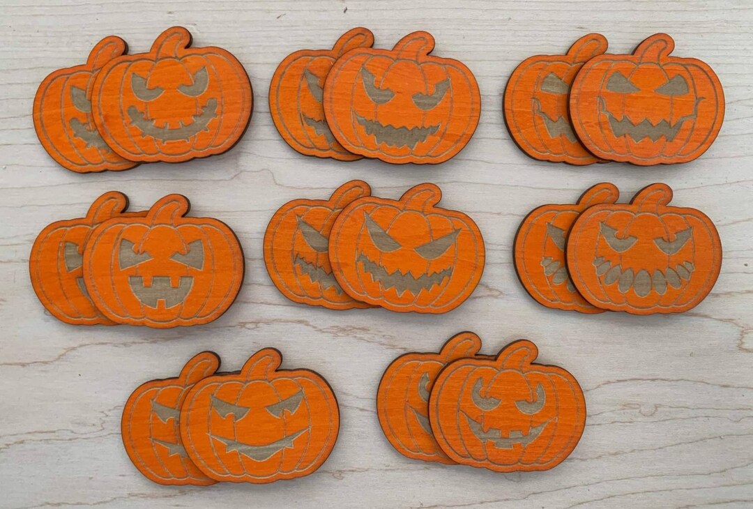 Halloween Matching Game, Wooden Pumpkin Memory Game, Jack O Lantern ...