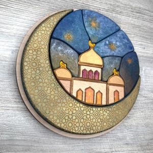 Wooden Mosque Puzzle, Puzzle for Ramadan, Islamic Mosque Puzzle ...