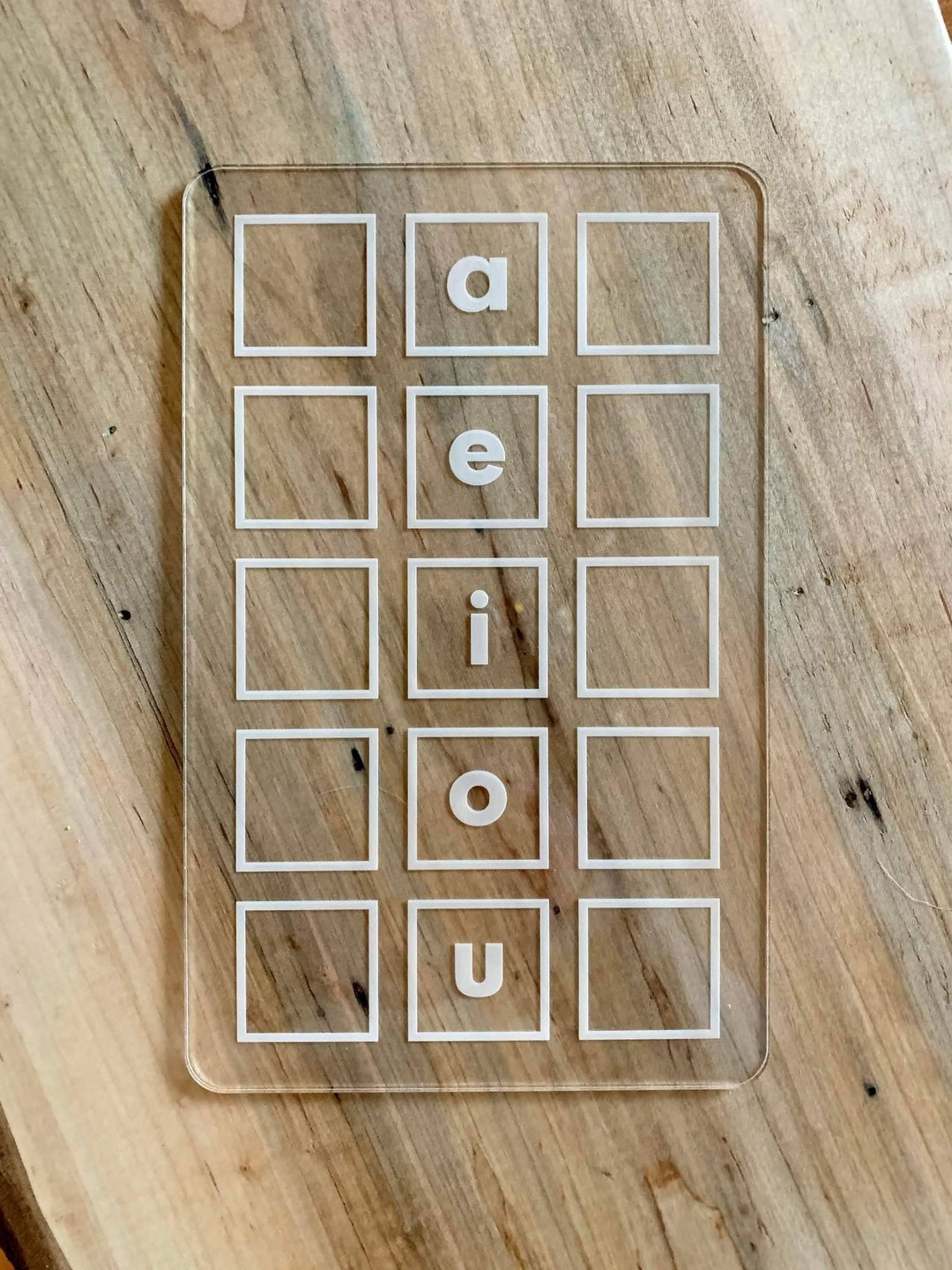 Dry Erase Cvc Word Building Board, Acrylic Aeiou Board, Educational ...