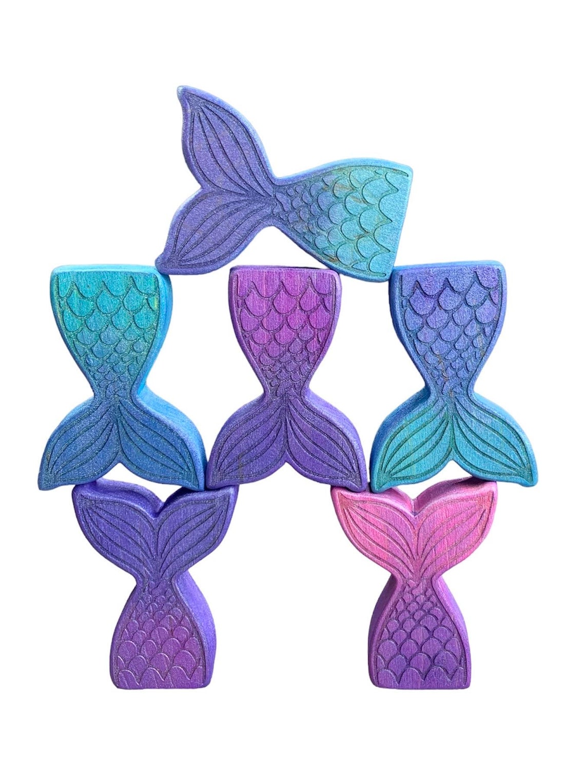 Wooden Mermaid Tail Stacking Toy, Mermaid Wooden Stacker, Wooden ...