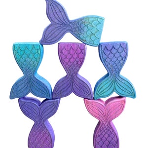 Wooden Mermaid Tail Stacking Toy, Mermaid Wooden Stacker, Wooden ...