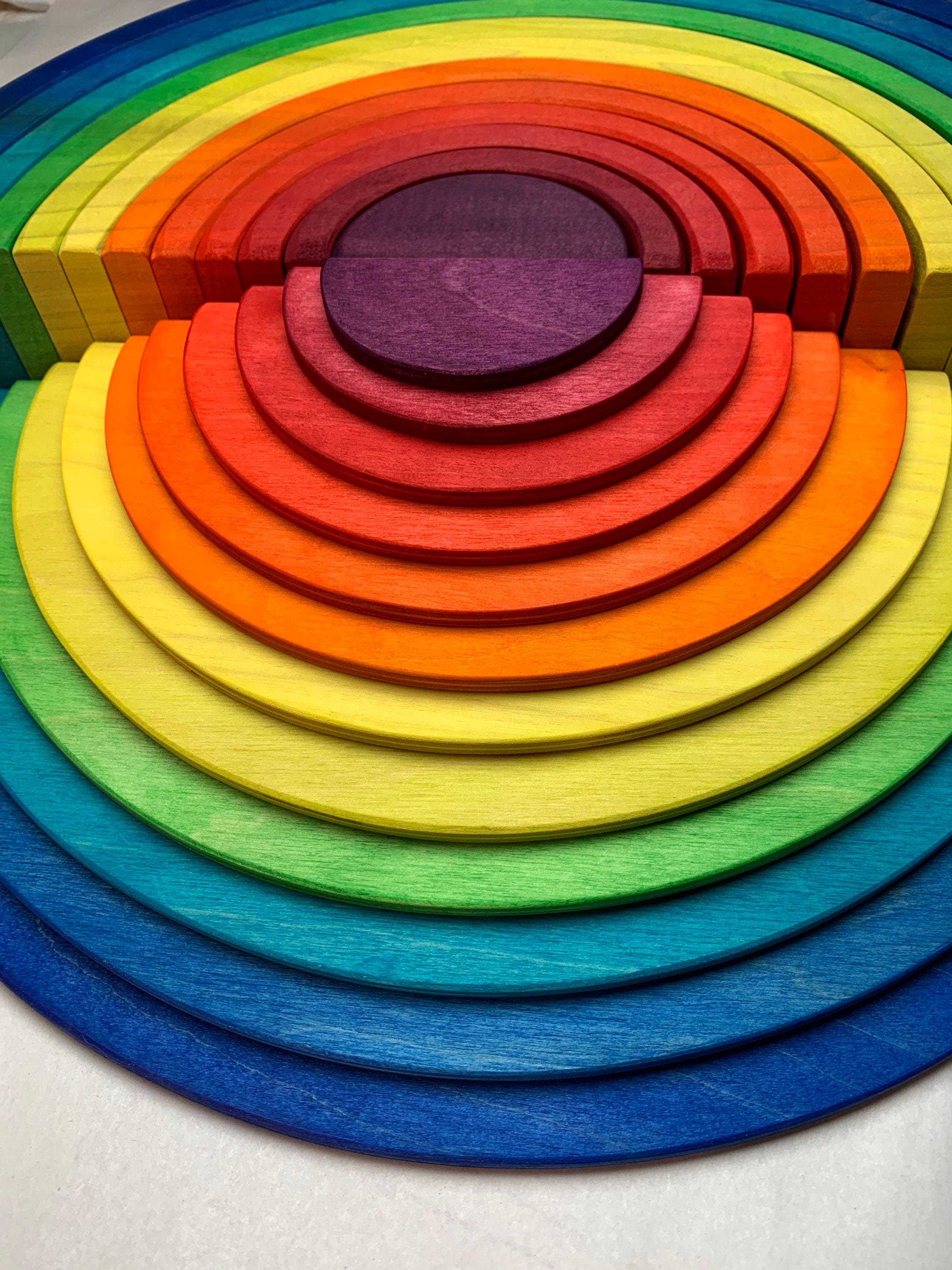 Rainbow Stacker Puzzle With Semi Circles Set Rainbow Puzzle | Etsy