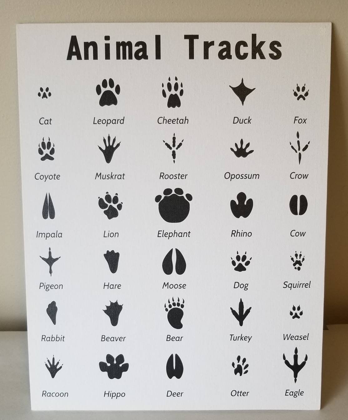 Animal Tracks Print Nature print Canvas art Montessori | Etsy