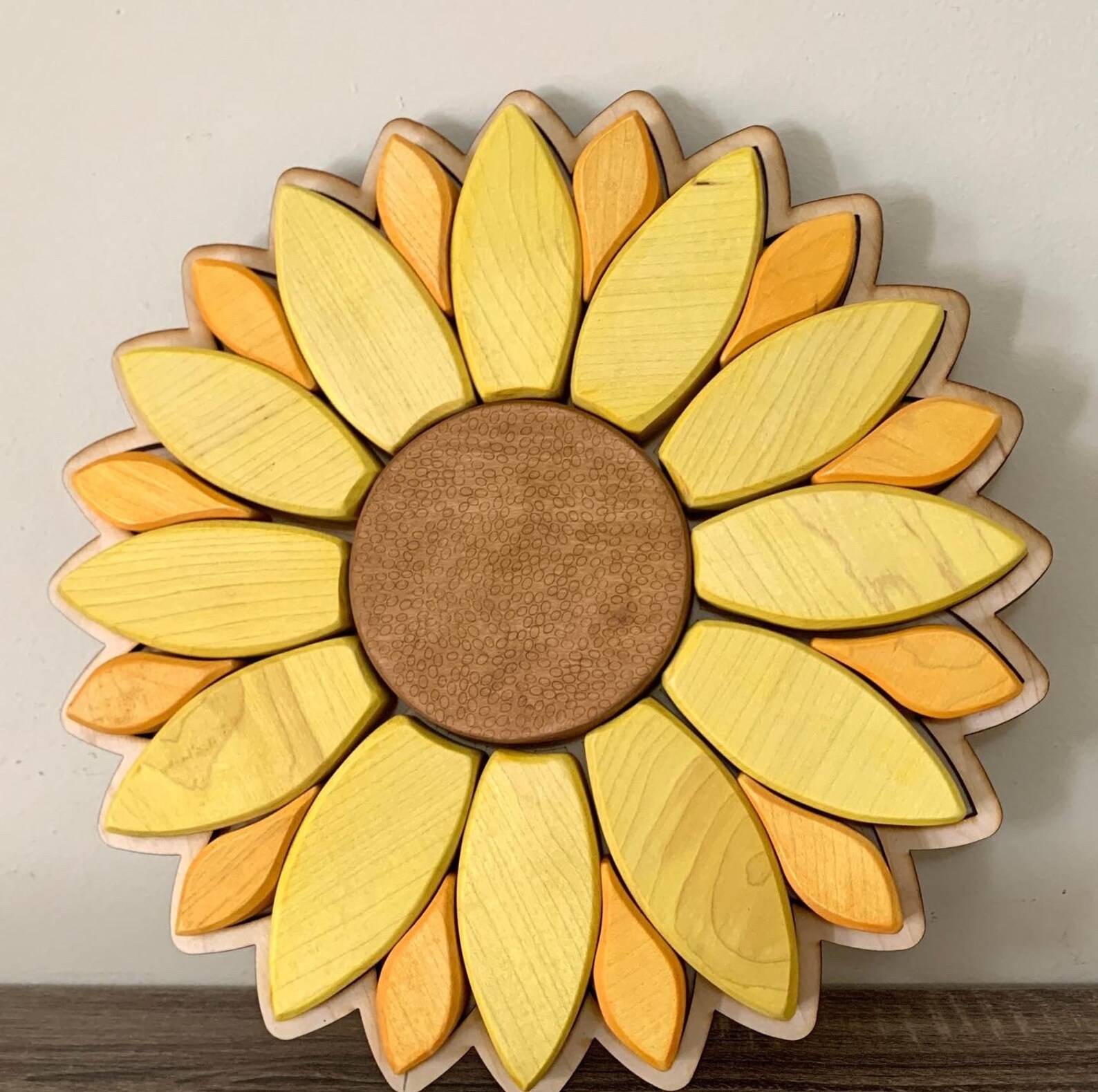 Sunflower Block Set Blocks Wooden Blocks | Etsy