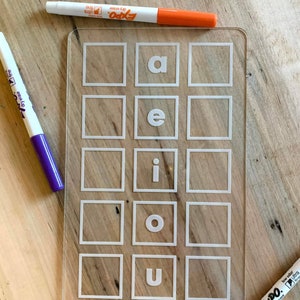Dry Erase Cvc Word Building Board, Acrylic Aeiou Board, Educational ...