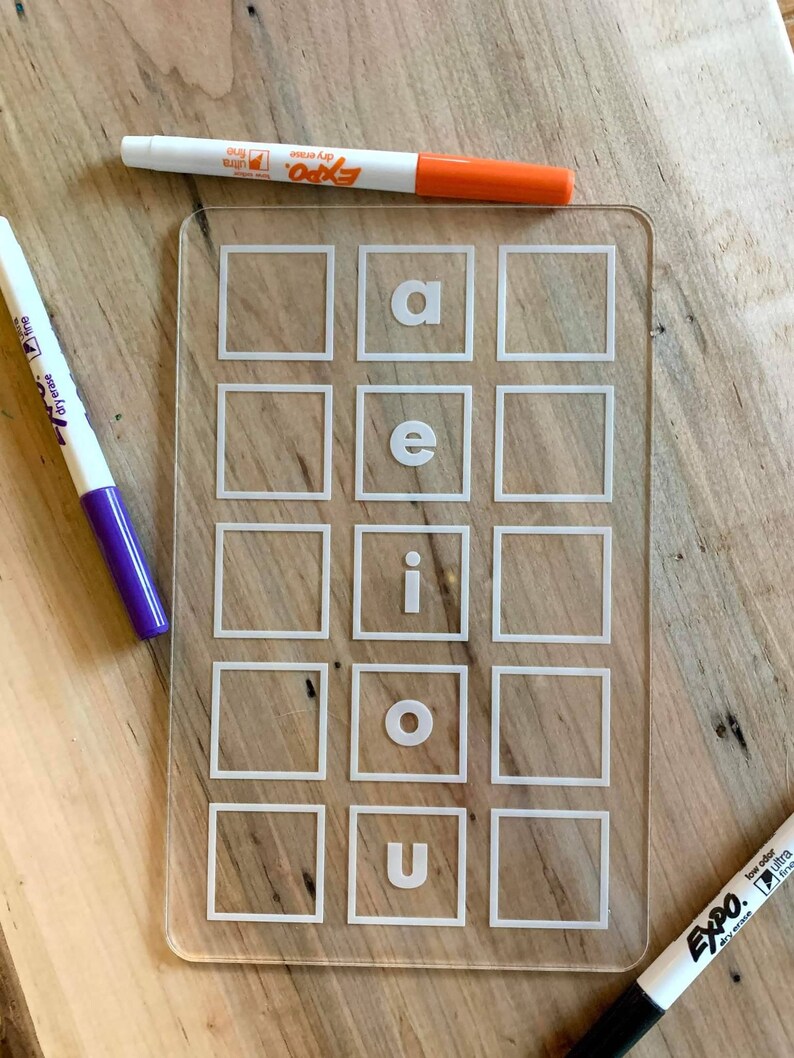 Dry Erase Cvc Word Building Board Acrylic Aeiou Board - Etsy