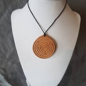 Wooden Necklace, Wooden Labyrinth, Labyrinth Necklace, Wood Labyrinth ...