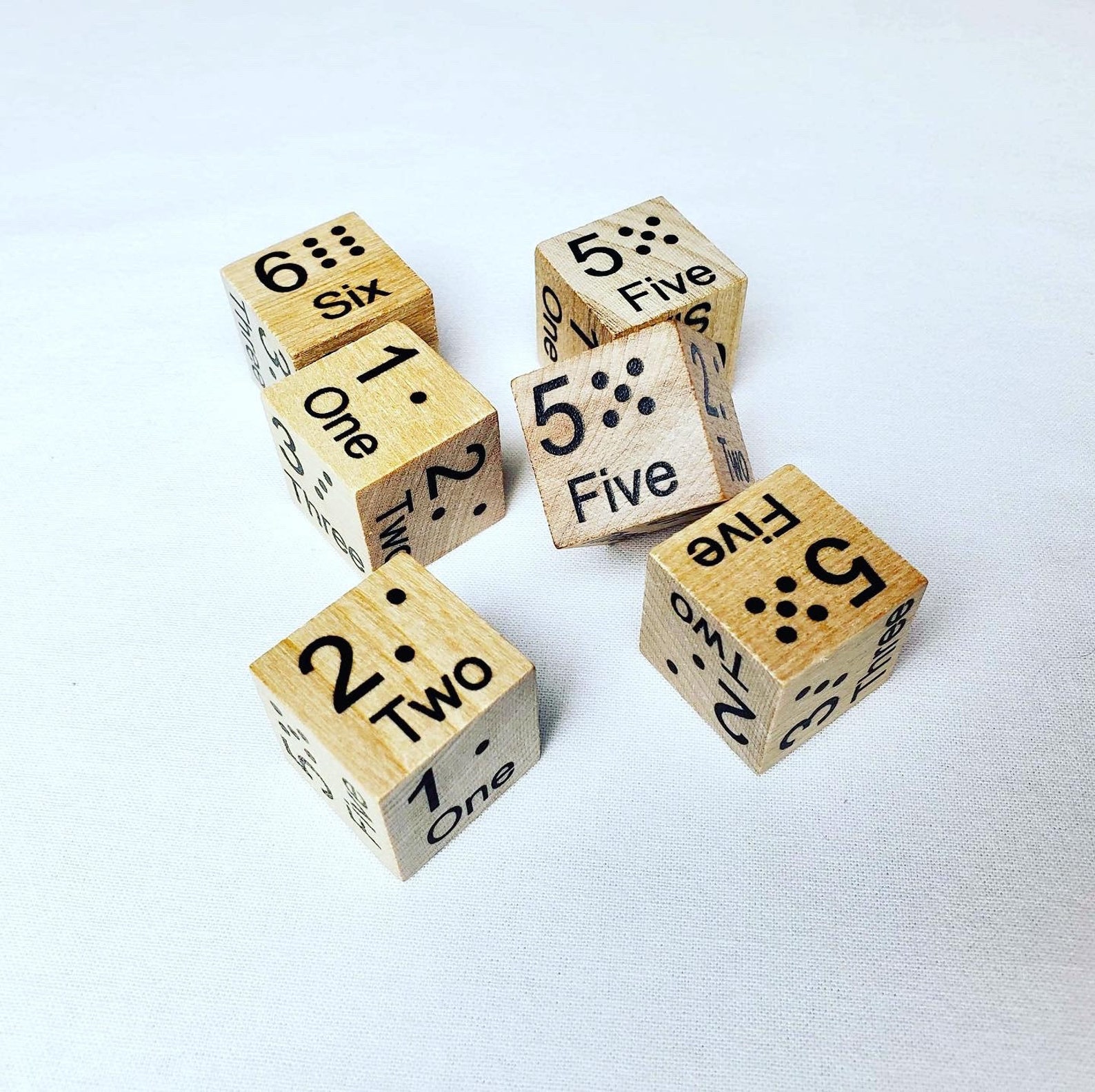 Math Dice Wooden Dice Educational Dice 3 Way Dice Math | Etsy