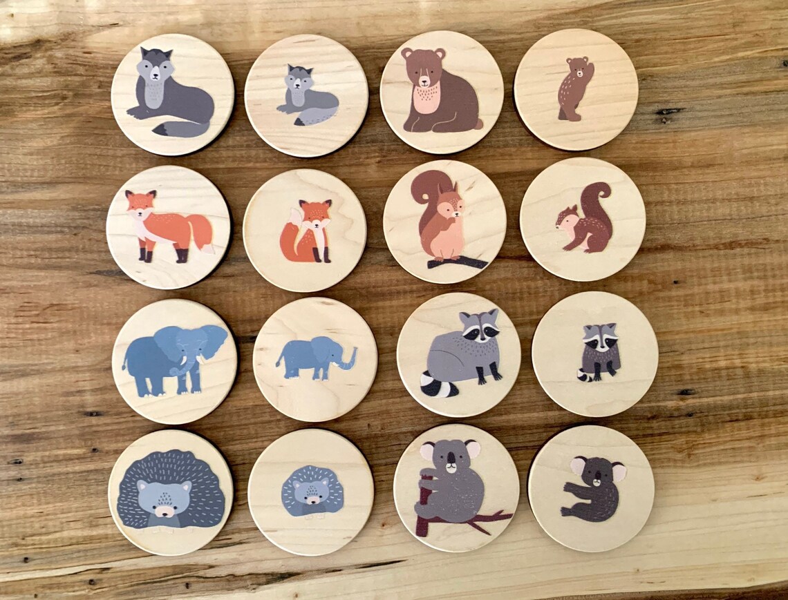 Matching Game Wooden Matching Game Game for Toddlers - Etsy