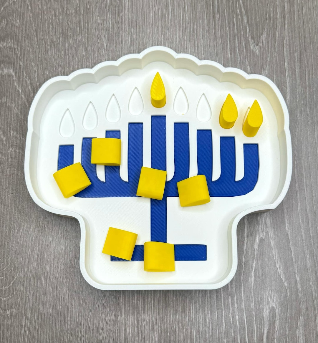 Menorah Sensory Tray, Hanukkah Sensory Bin, Kids Menorah Toy Tray ...