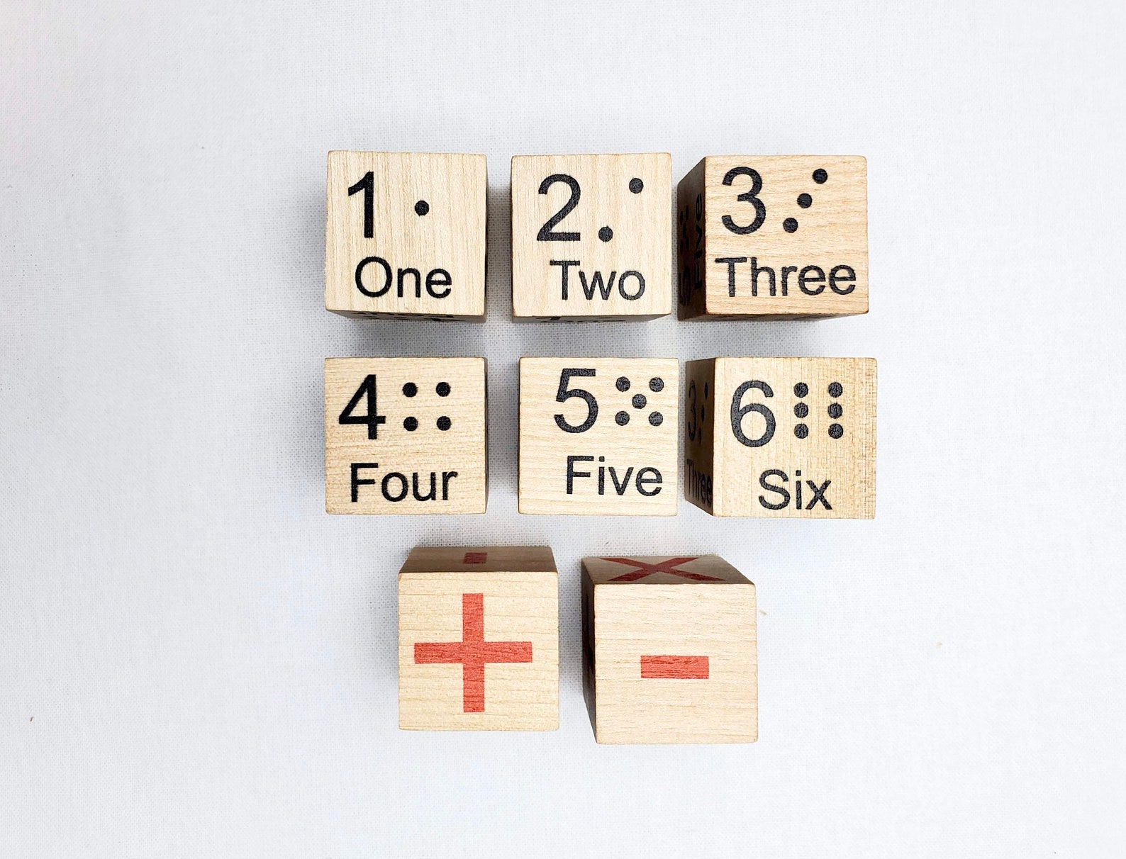 Math Dice Wooden Dice Educational Dice 3 Way Dice Math | Etsy