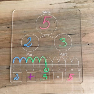 Dry Erase Whole Part Part Board, Acrylic Addition Board, Arithmetic ...