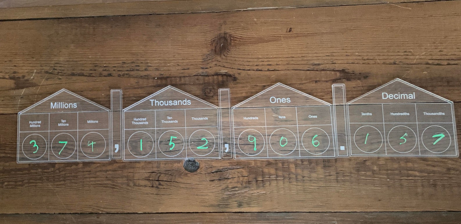 Acrylic Place Value Set, Place Value Street Set, Math Set, Numbers Set ...