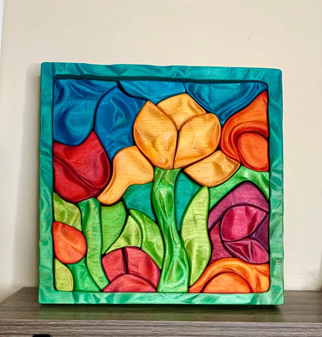 Tulip Puzzle, 3D Wavy Puzzle, Tulip Field, Wooden Puzzle, - Etsy