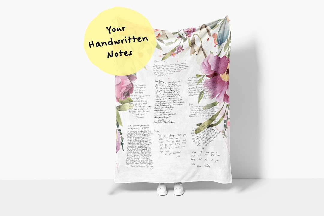 Photo Collage Blanket With Handwritten Notes | Group Letter Blanket ...