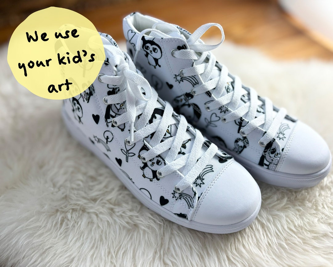 Women's Shoes Designed With Kid Art | Child's Art on Shoes | Child ...