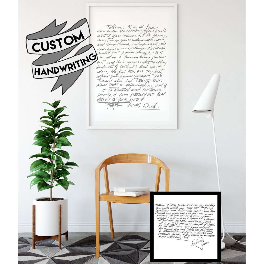 Memorial Handwriting Print, Personalized Memorial Signature Print ...
