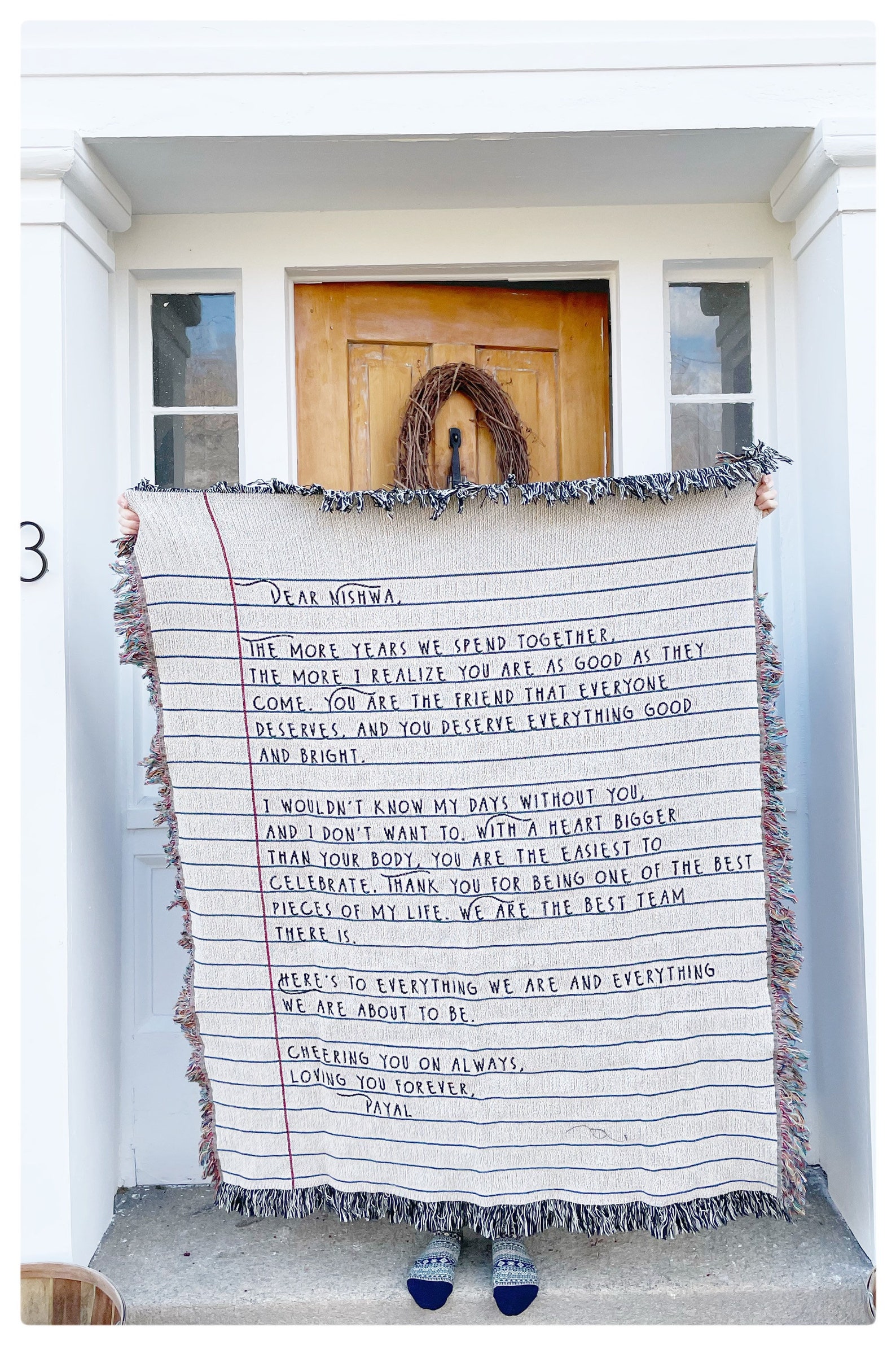 Handwriting Gift Letter Blanket Custom Throw Blanket - Etsy