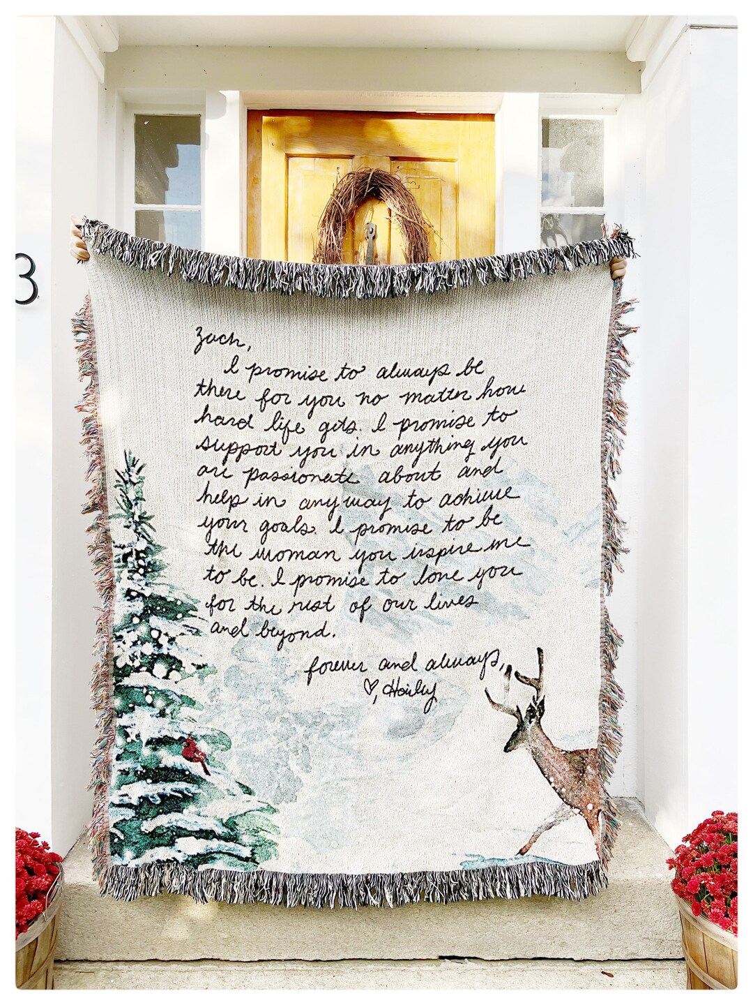 Christmas Blanket Quilt Gift | Letter Blanket | Custom Throw Blanket ...