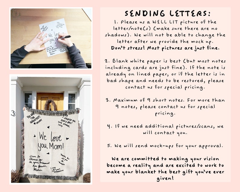 Handwriting Gift Letter Blanket Custom Throw Blanket - Etsy
