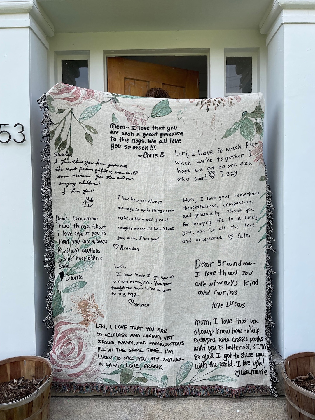 Handwriting Gift | Letter Blanket | Farewell Gift Custom Throw Blanket ...