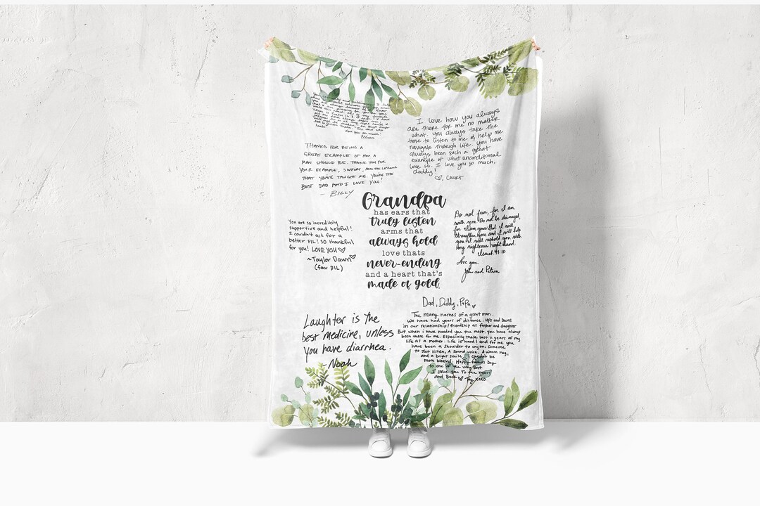 Personalized Handwriting Blanket: Sentimental Gift for Grandpa - Etsy