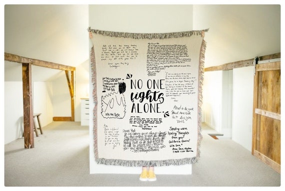 No One Fights Alone Blanket Group Letter Blanket Chemo - Etsy