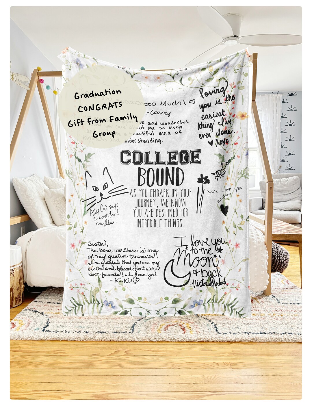 Graduation Blanket Gift | College Bound Blanket | Farewell Gift Custom ...