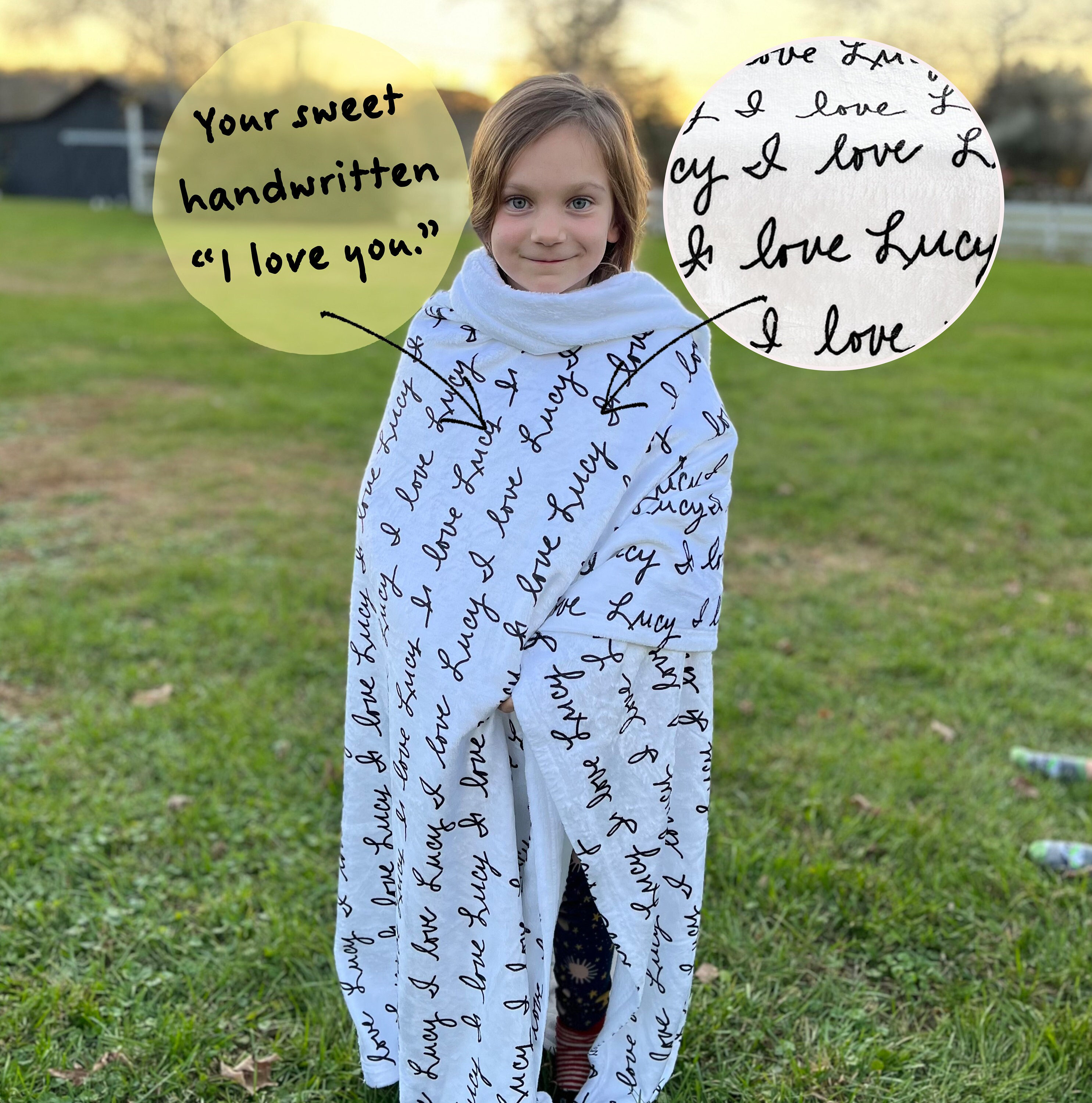 Your I Love You on a Throw Blanket | Your Child's Note / Drawing ...