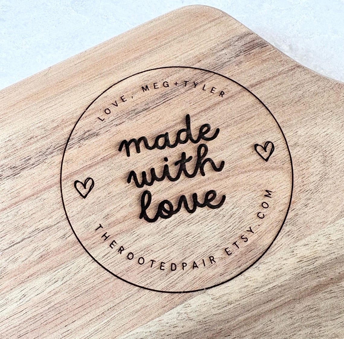 Personalized Marble & Wood Coasters: Engraved Family Name, Set of 4 - Etsy