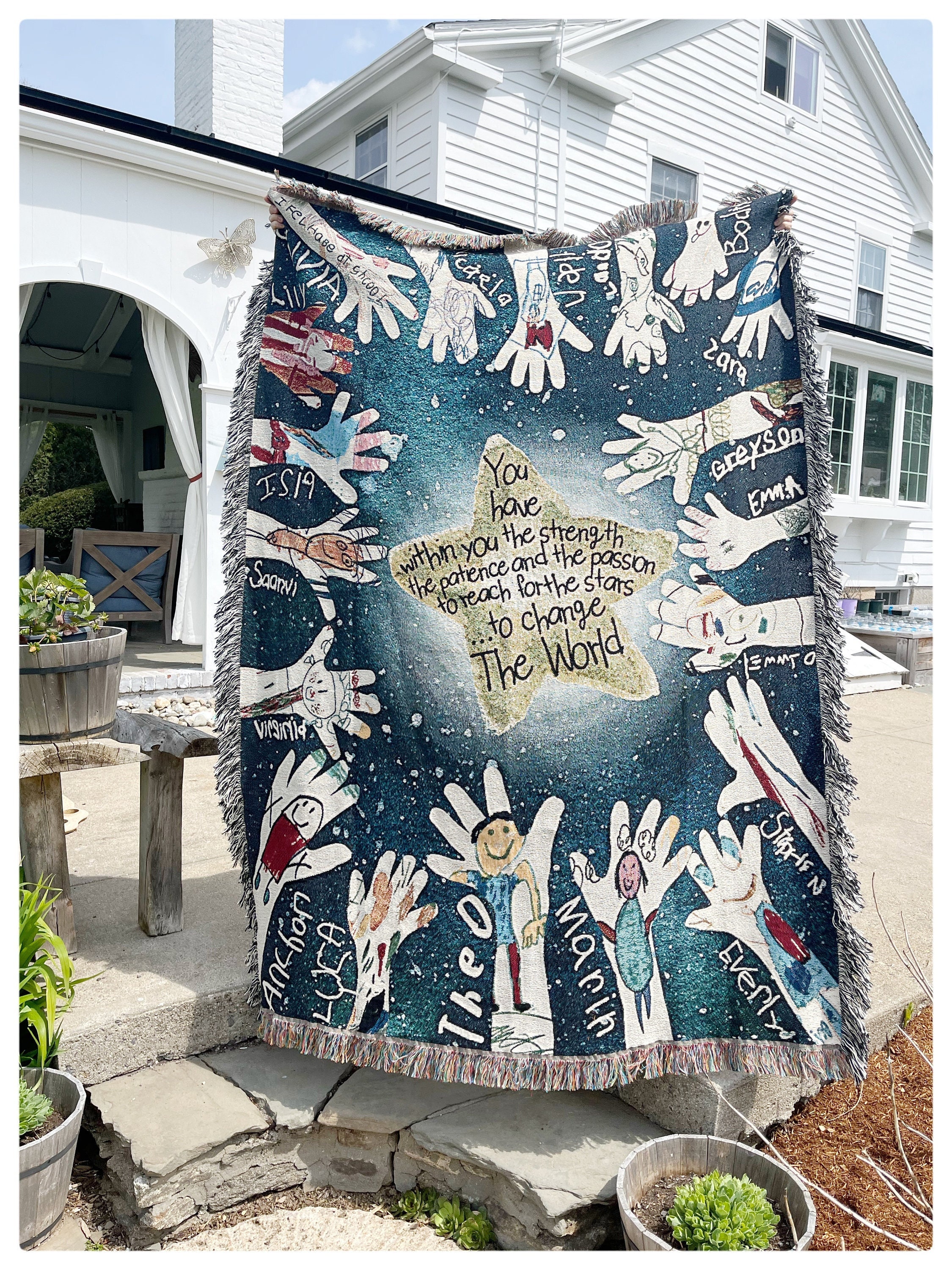 Year End Teacher Gift | Class Handprints Blanket | Custom Farewell Gift ...