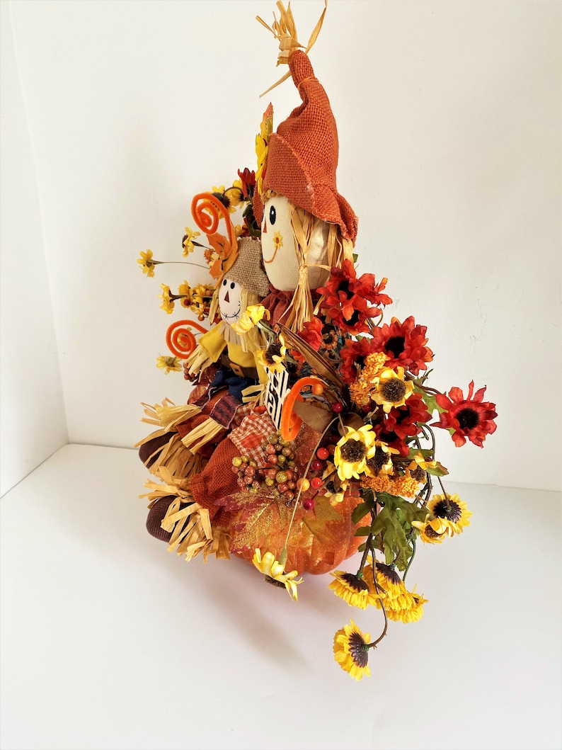 Girl Scarecrow Floral Arrangement, Fall Floral Arrangement ...
