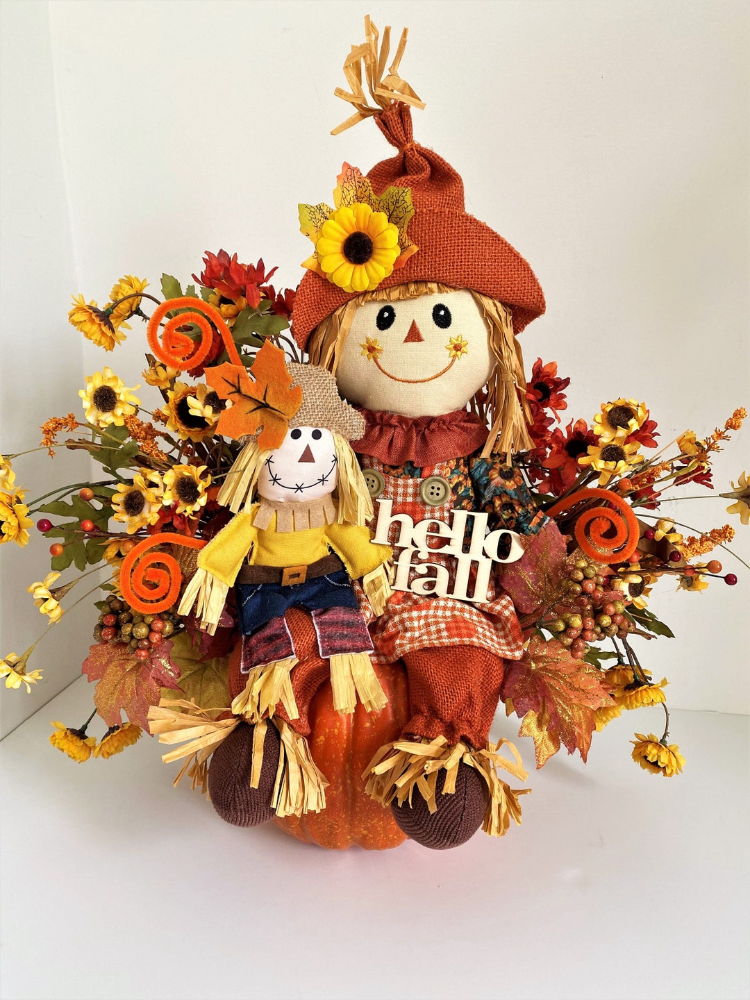 Girl Scarecrow Floral Arrangement, Fall Floral Arrangement ...