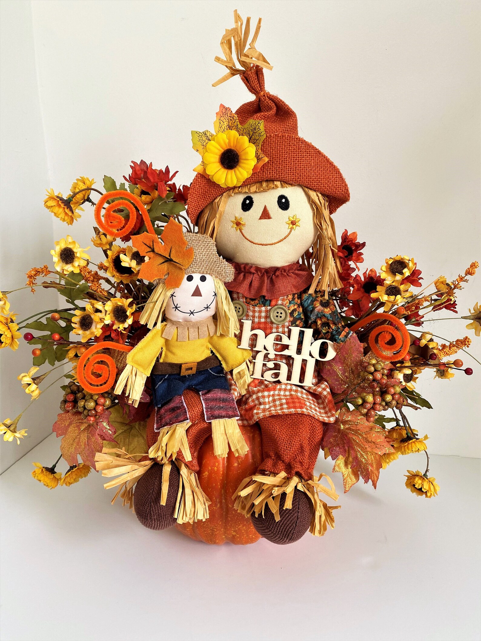 Girl Scarecrow Floral Arrangement, Fall Floral Arrangement ...