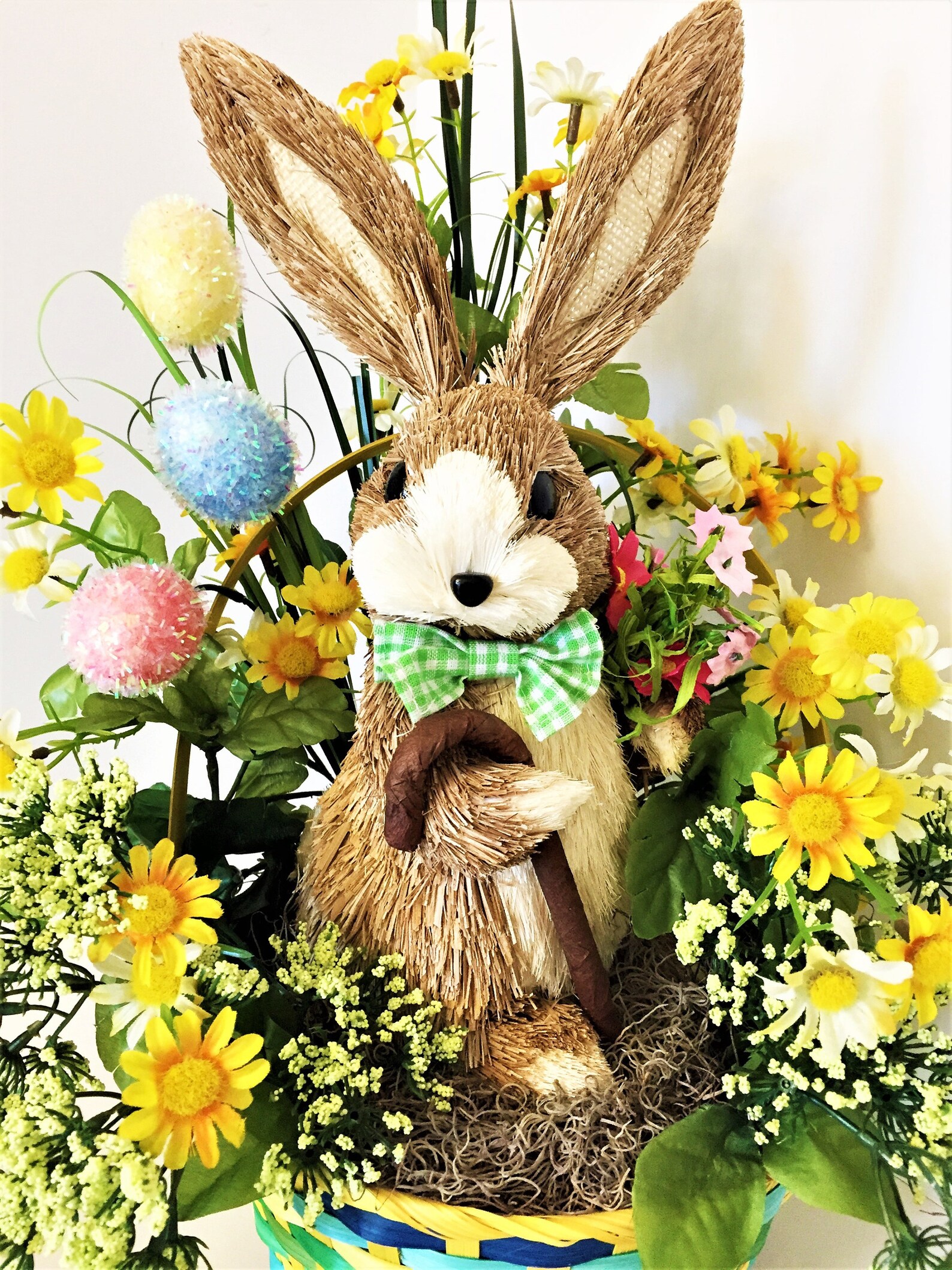 Easter Basket Floral Arrangement, Easter Bunny, Easter Bunny Basket ...