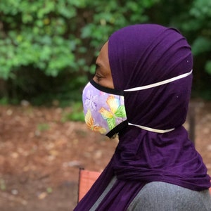Purple Butterfly Face Mask|made in USA| Cloth, Hijab Friendlty ...