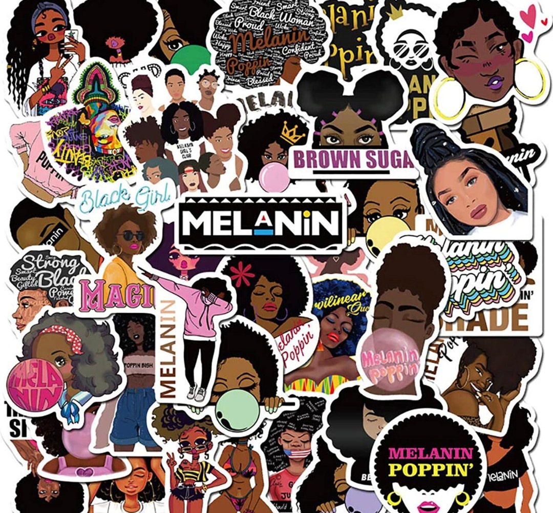Melanin Poppin’ Black Girl Magic Vinyl Stickers – Empowering ...