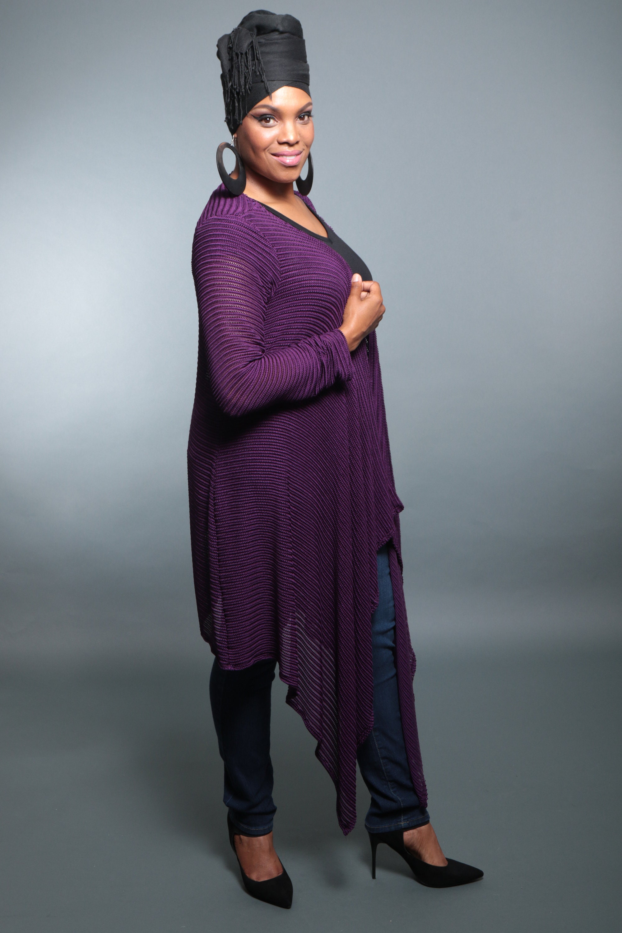 Lilac-plum Cardigan, Modest Clothing, Sweater, Cardigans for Women ...